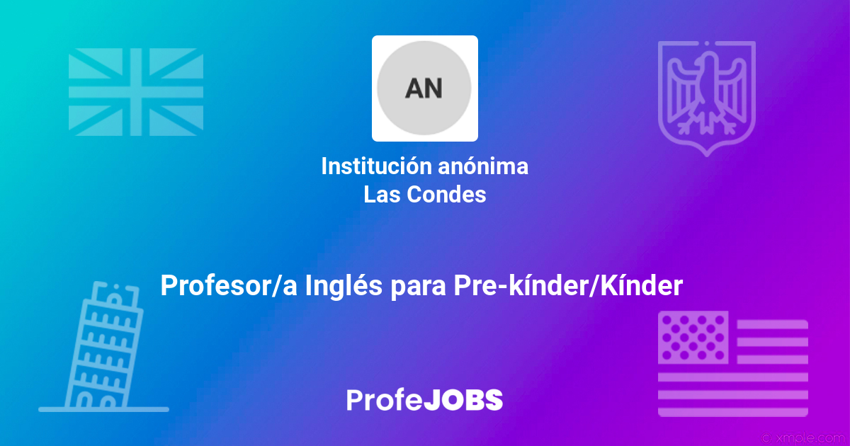 Profesor/a Inglés, Pre kínder a Kínder | ProfeJOBS
