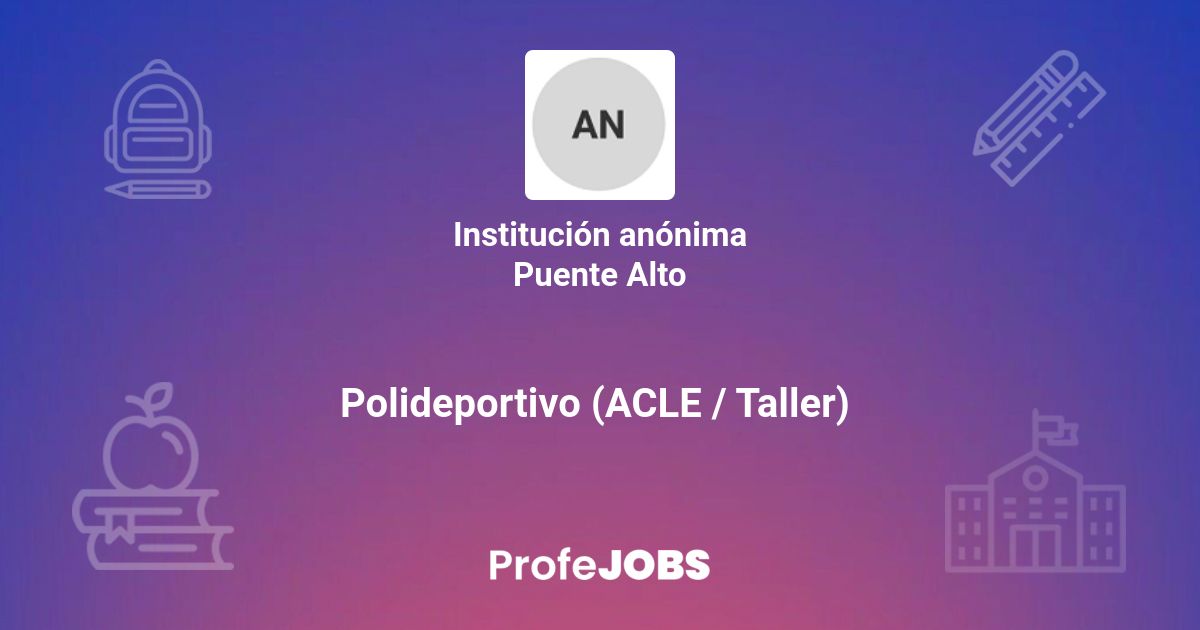 Polideportivo (ACLE / Taller) | ProfeJOBS