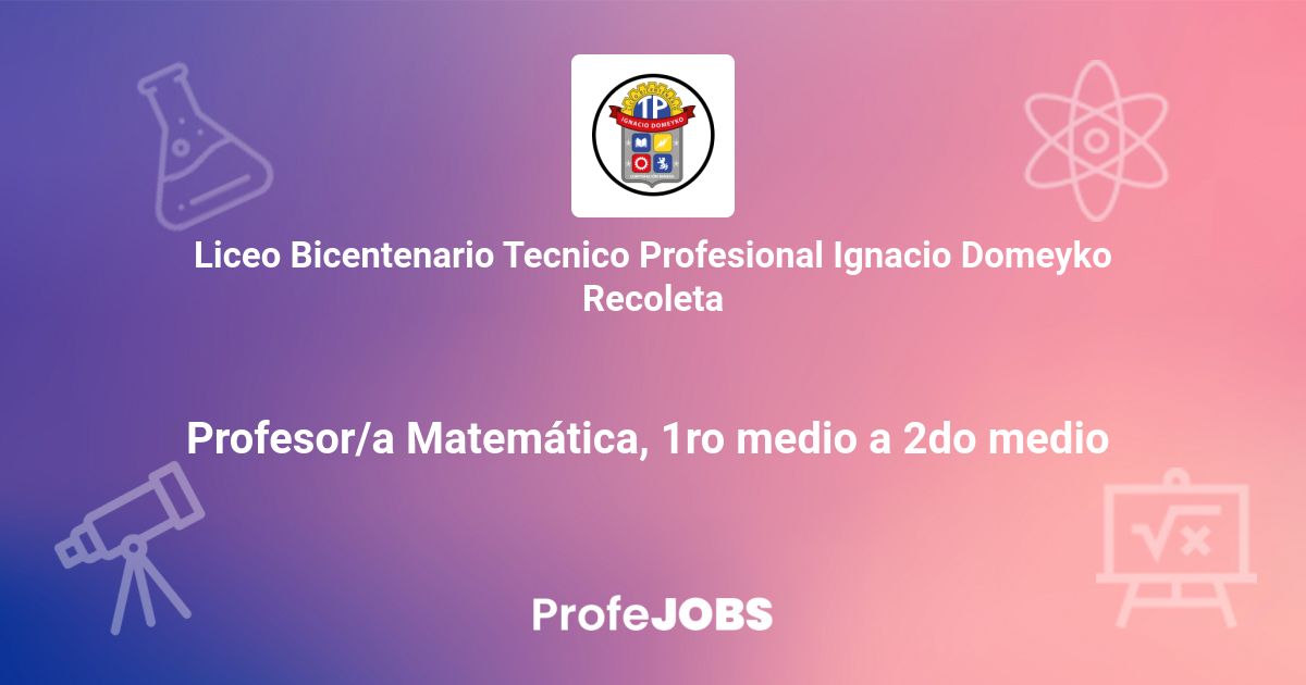 Profesor/a Matemática, 1ro medio a 2do medio | ProfeJOBS