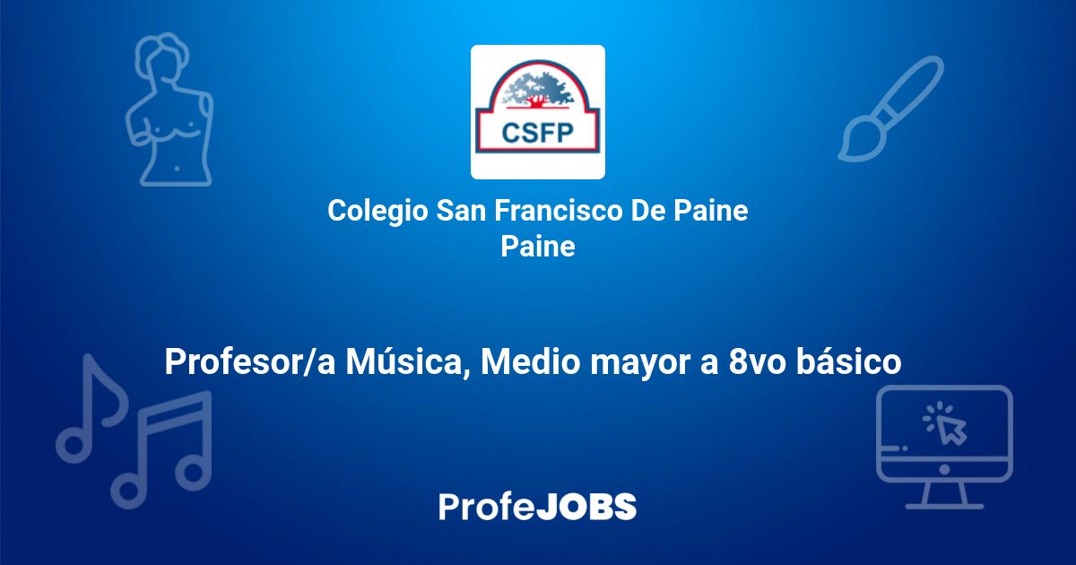 Profesor/a Música, Medio mayor a 8vo básico | ProfeJOBS
