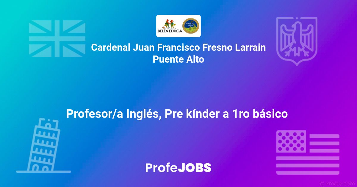 Profesor/a Inglés, Pre kínder a 1ro básico | ProfeJOBS
