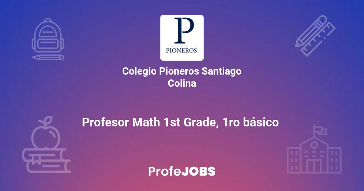 Profesor Math 1st Grade, 1ro básico | ProfeJOBS