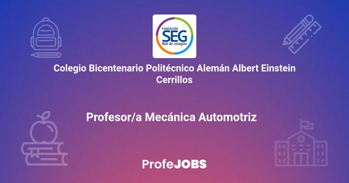 Profesor/a Mecánica Automotriz | ProfeJOBS